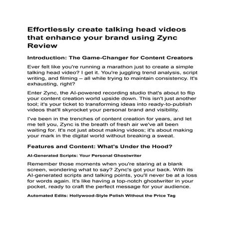 Effortlessly create talking head videos that enhance your brand using ...