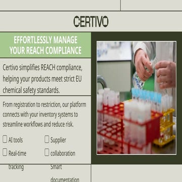 Effortless REACH Compliance with Certivo’s AI‑Powered Inventory ...