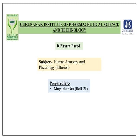 Effusion (Ascites, Pleural Effusion); Human Anatomy And Physiology | PPTX