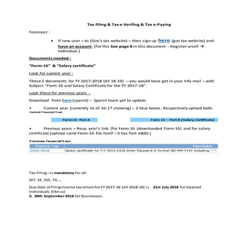 e-Filing e-Verifing e-Paying Income Tax - India | PDF