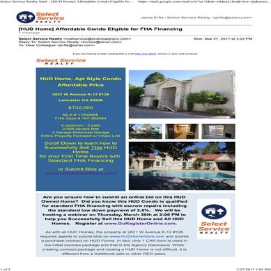 HUD Home - e-Flyer Example - 2831 W Avenue K12 #126 Lancaster CA 93536 ...