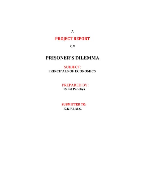 Prisoner's Dilemma | PPT