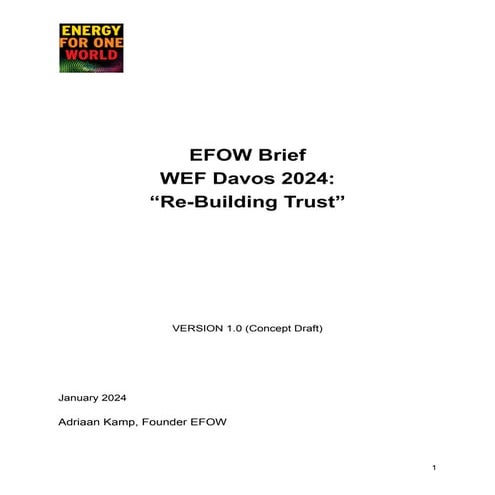 EFOW Brief: WEF Davos 2024- Re-Building Trust | PDF