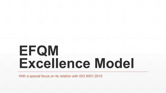 The efqm excellence model | PPT