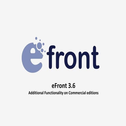 eFront 3.6 Functionality Overview | PPTX