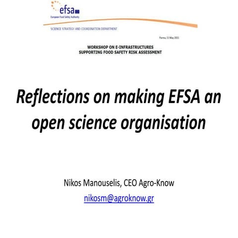 Reflections on making EFSA an open science organisation | PPT