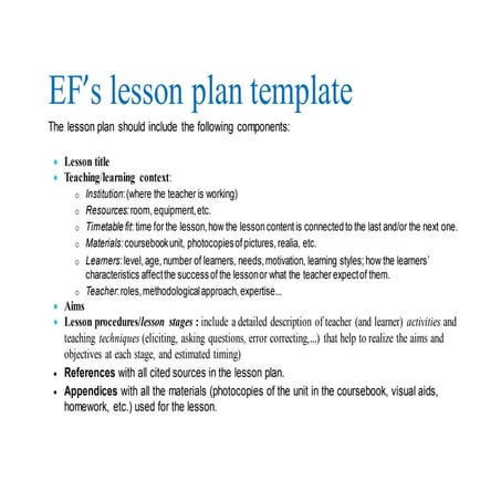 Ef's lesson plan template | DOCX