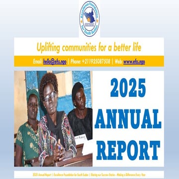 Excellence Foundation for South Sudan Annual Report 2025 | PDF