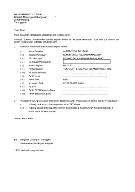 Surat Tuntutan Claim Kenderaan Insurans | DOCX