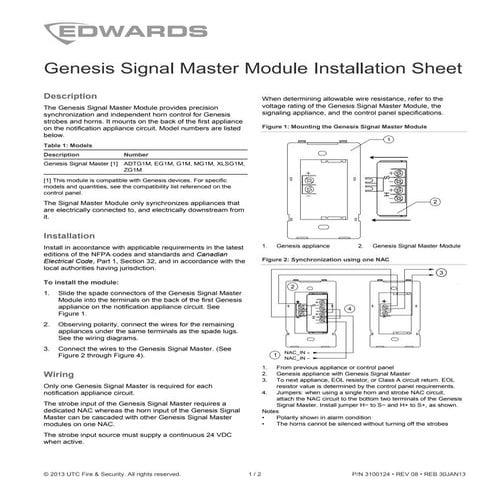 Edwards Signaling EG1M Installation Manual | PDF