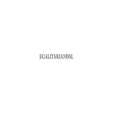 EGALITARIANISM | PDF