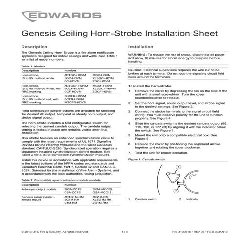 Edwards Signaling EGC-HDVM Installation Manual | PDF