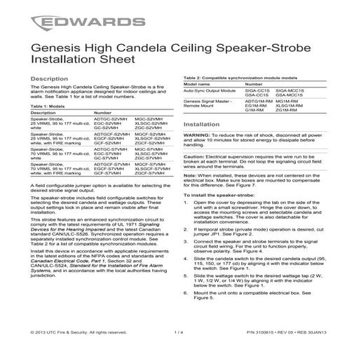 Edwards Signaling EGC-S2VM Installation Manual | PDF