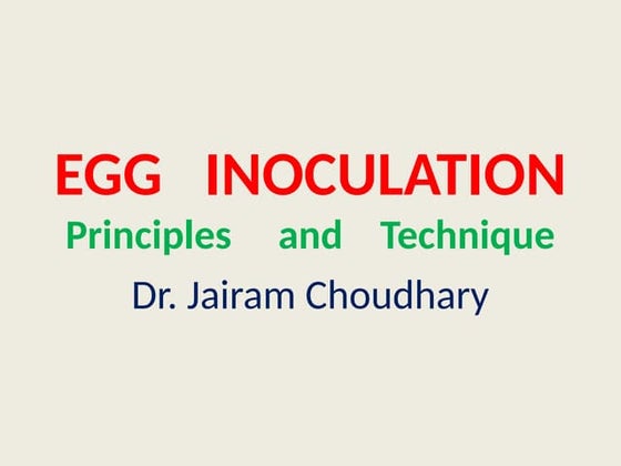 CULTIVATION OF VIRUS : Embryonated eggs | PPTX