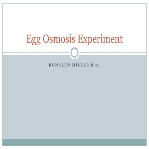 Ronalen Egg osmosis experiment | PPT