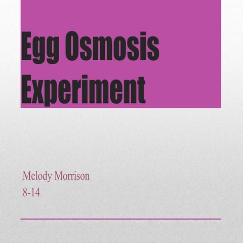 Egg osmosis experiment | PPTX