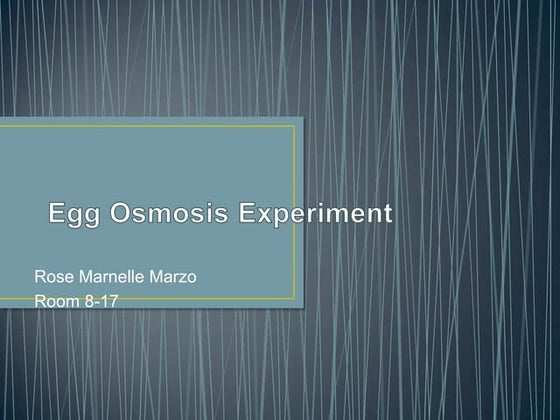 Egg osmosis experiment | PPTX | Chemistry | Science