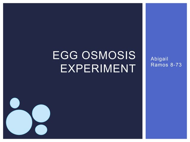 Isabel's Egg osmosis experiment | PPTX | Chemistry | Science