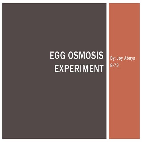 Joy's Egg osmosis experiment | PPTX