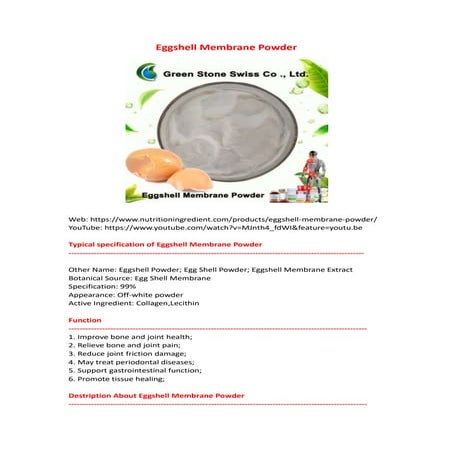 Eggshell Membrane Powder Supply, Price -Green Stone.docx