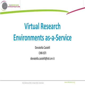 Virtual Research Environments as-a-serive | PPTX