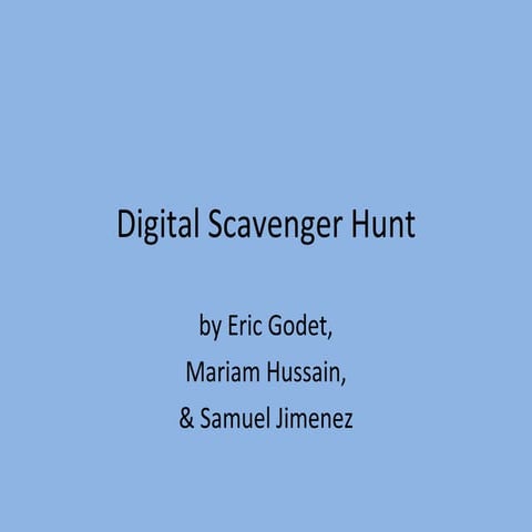 Digital Scavenger Hunt | PPT | Search | Internet