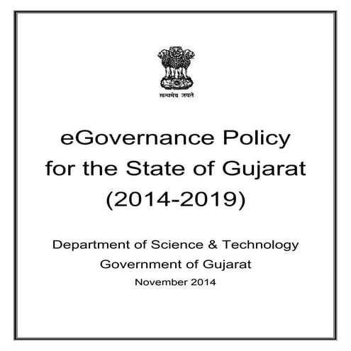eGovernance policy for the state of Gujarat 2014 2019 | PDF
