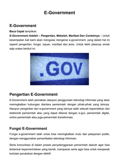 Presentasi komputer dalam pemerintahan | PPTX