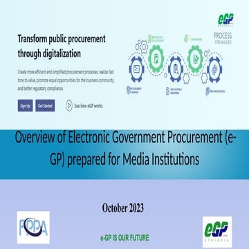 eGP Presentation Final for Medias in ethiopia | PPTX | Business | Business and Finance