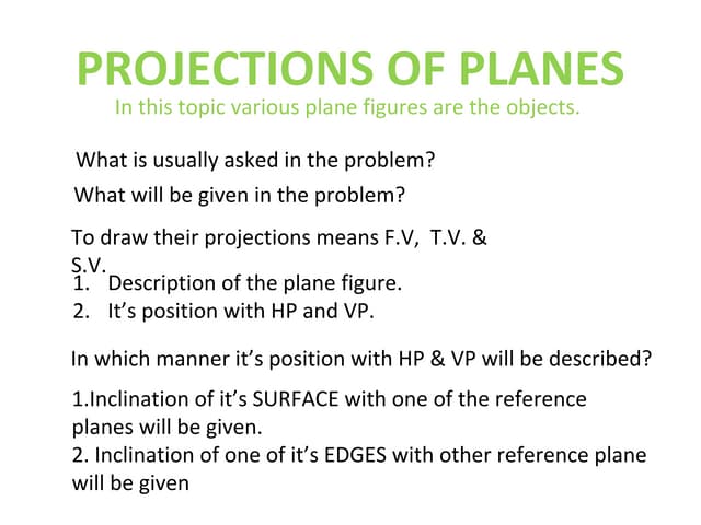 Unit 2c-16-projection-of-planes | PPT