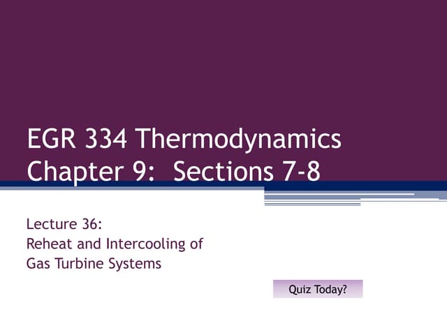 Gas turbine 2 - regeneration and intercooling | PPTX