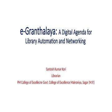 e-granthalaya 4.0 NIC Software for Library | PPTX