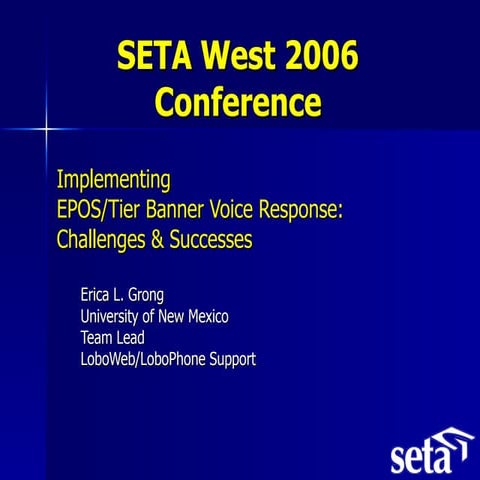 Implementing SunGard Banner Voice Response | PPT | Computing ...