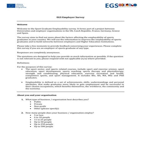 EGS Employer Survey | PDF