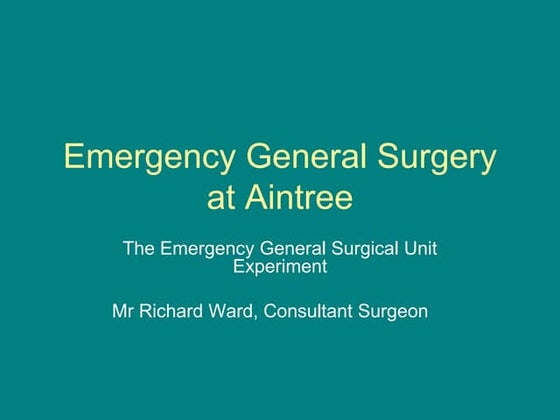 Surgical Ambulatory Emergency Care Network impact slides | PPT