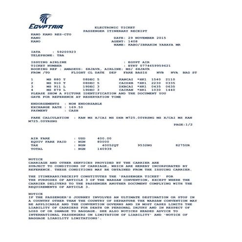Egypt air dxb visa | DOCX