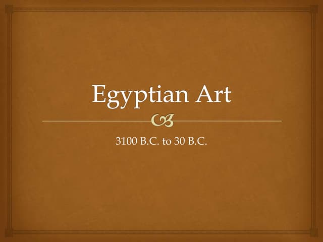 EGYPTIAN ART & ARCHITECTURE | PDF
