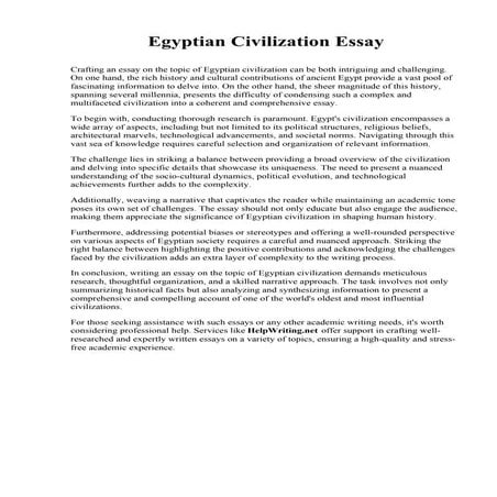 Egyptian Civilization Essay | PDF