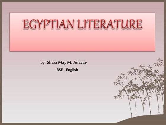 Egyptian lit. | PPT