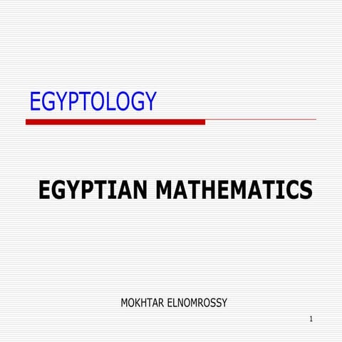 Egyptian Mathematics | PPT