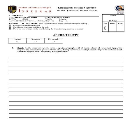 Egypt Paragraph | DOCX