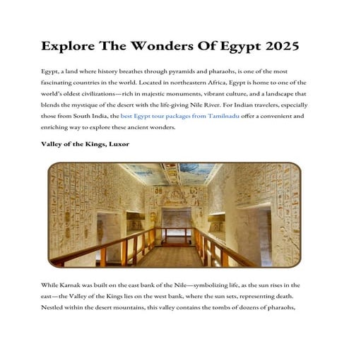 Explore The Wonders Of Egypt 2025 happy | DOCX