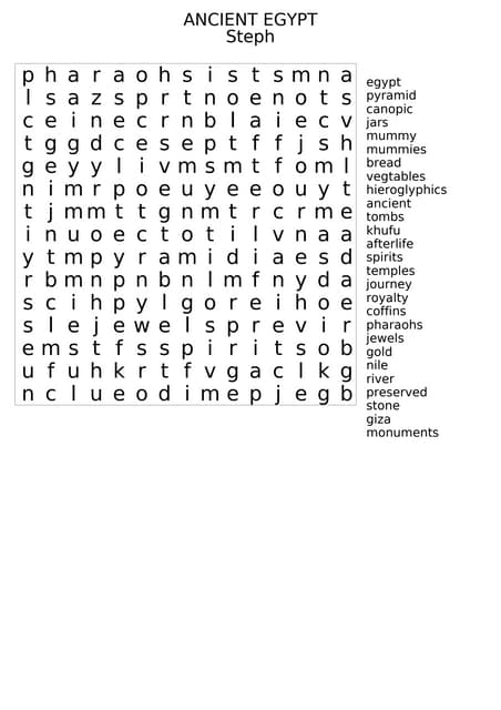 Ancient egypt worksheet | DOCX