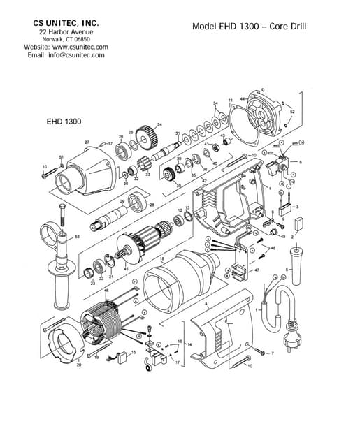 CS Unitec Electric Core Drill Schematics: END 712P | PDF