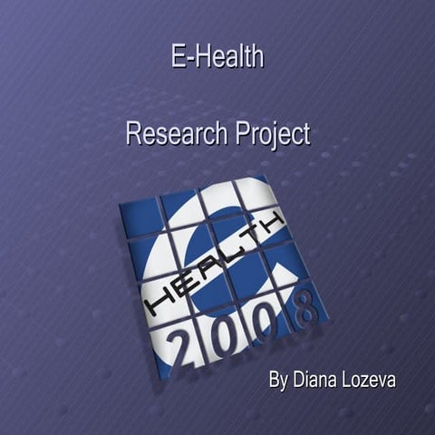 E Health Research Project | PPT