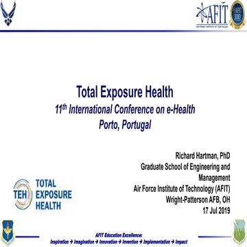 Total Exposure Health - A New Approach to the Exposure Sciences | PDF