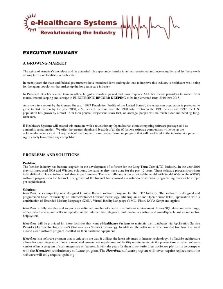 E Healthcare Systems Executive Summary Sept 2010 e-healthcare-systems-executive-summary-sept-2010