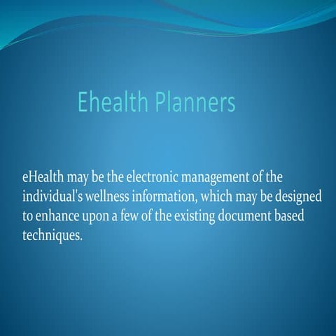 Ehealth planners | PPTX