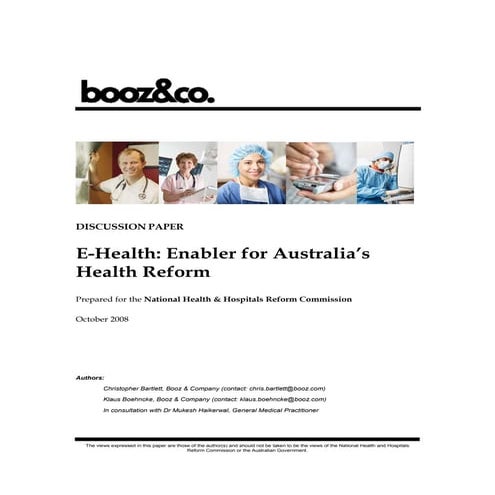 E-Health - Enabler for Australia\'s Healthcare Reform | PDF | Computer ...