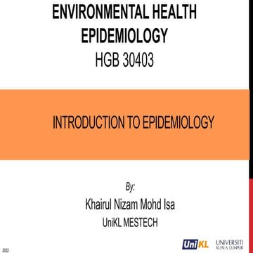 Introduction to Epidemiology.ppt | Infectious Diseases | Diseases and ...